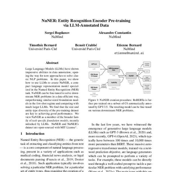 Nuner Entity Recognition Encoder Pre Training Via Llm Annotated Data Acl Anthology