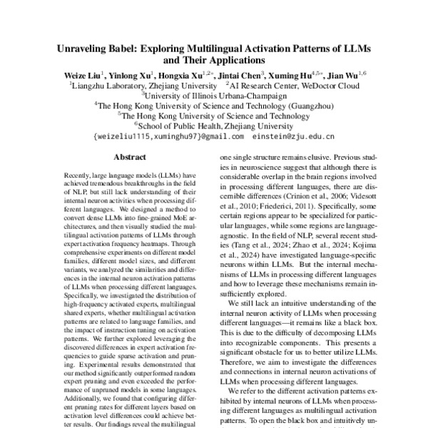 Unraveling Babel: Exploring Multilingual Activation Patterns of LLMs ...