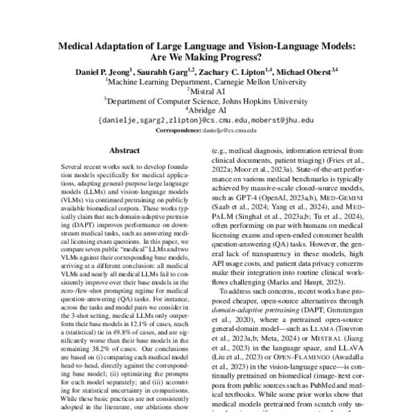 Medical Adaptation of Large Language and Vision-Language Models: Are We ...