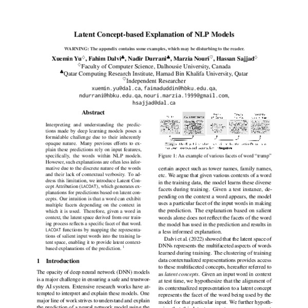 Latent Concept-based Explanation of NLP Models - ACL Anthology