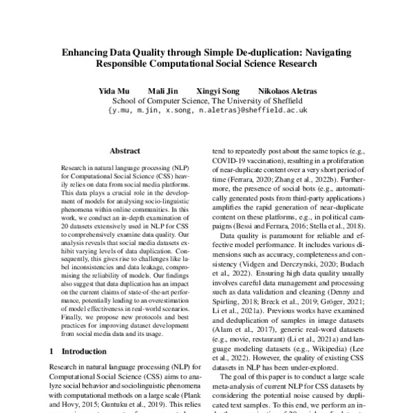 Enhancing Data Quality through Simple De-duplication: Navigating Responsible Computational ...