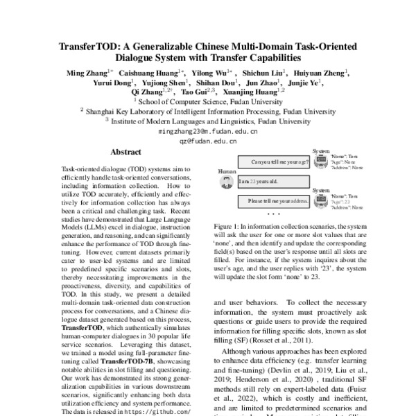 TransferTOD: A Generalizable Chinese Multi-Domain Task-Oriented Dialogue System with Transfer ...