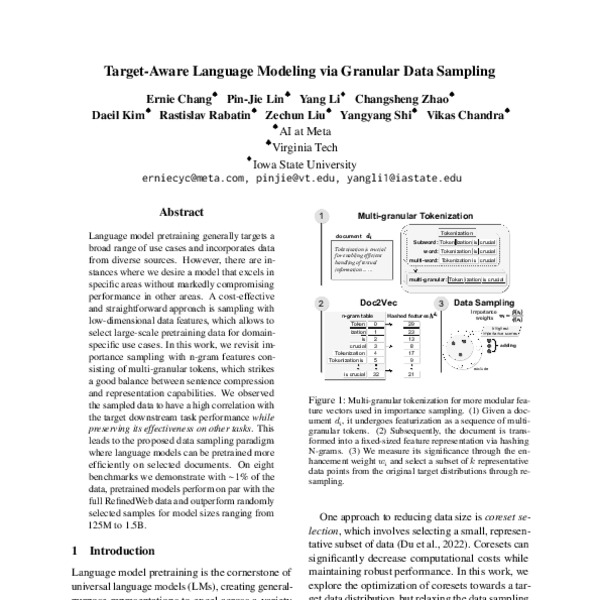 Target-Aware Language Modeling via Granular Data Sampling - ACL Anthology