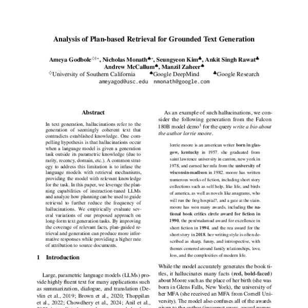 Analysis of Plan-based Retrieval for Grounded Text Generation - ACL Anthology