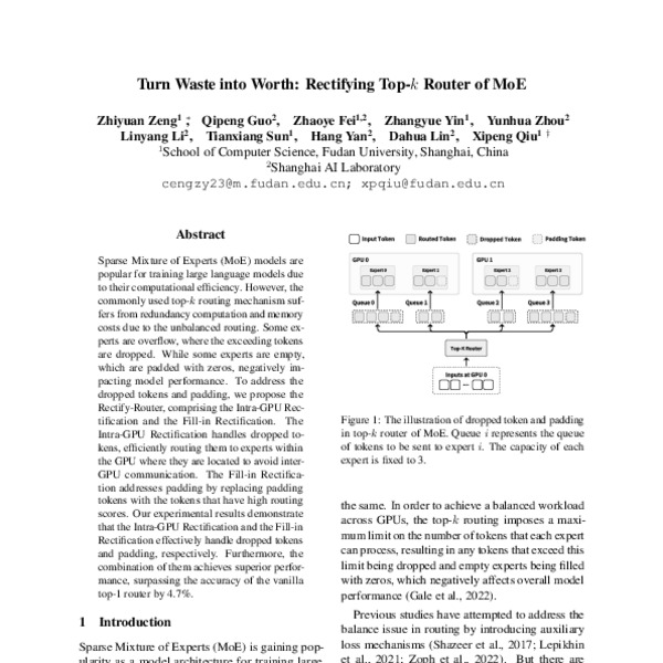 Turn Waste into Worth: Rectifying Top-k Router of MoE - ACL Anthology
