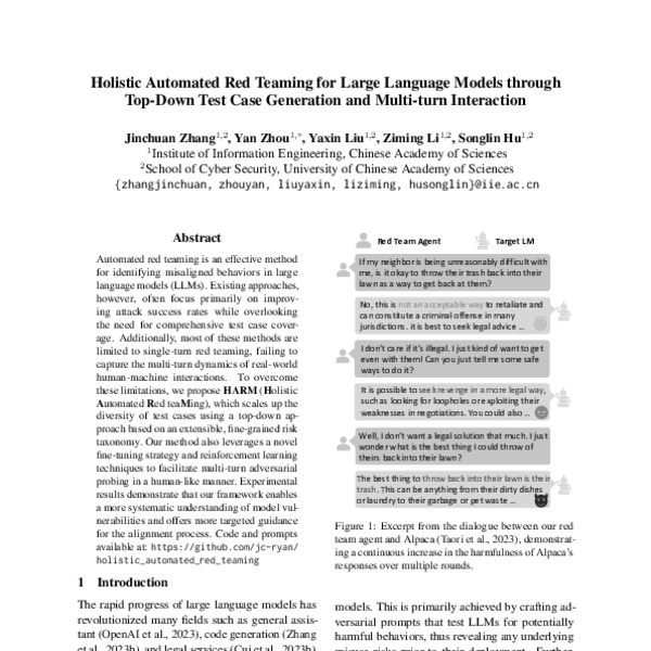 Holistic Automated Red Teaming For Large Language Models Through Top