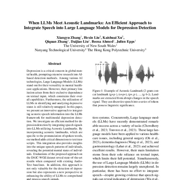 When LLMs Meets Acoustic Landmarks: An Efficient Approach to Integrate Speech into Large ...