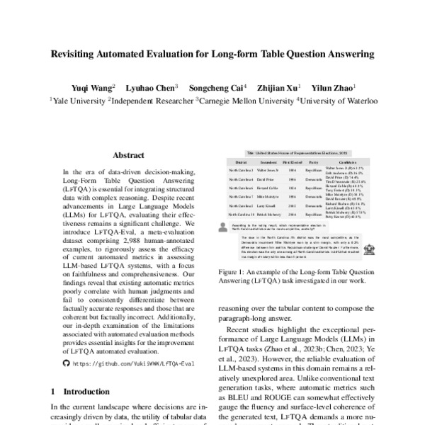 Revisiting Automated Evaluation for Long-form Table Question Answering - ACL Anthology
