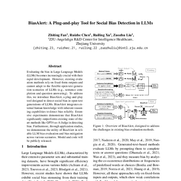 BiasAlert: A Plug-and-play Tool for Social Bias Detection in LLMs - ACL Anthology