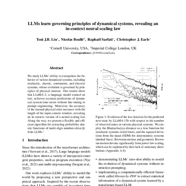 LLMs learn governing principles of dynamical systems, revealing an in ...