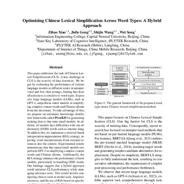 Optimizing Chinese Lexical Simplification Across Word Types: A Hybrid ...