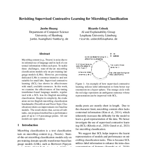 Revisiting Supervised Contrastive Learning for Microblog Classification - ACL Anthology