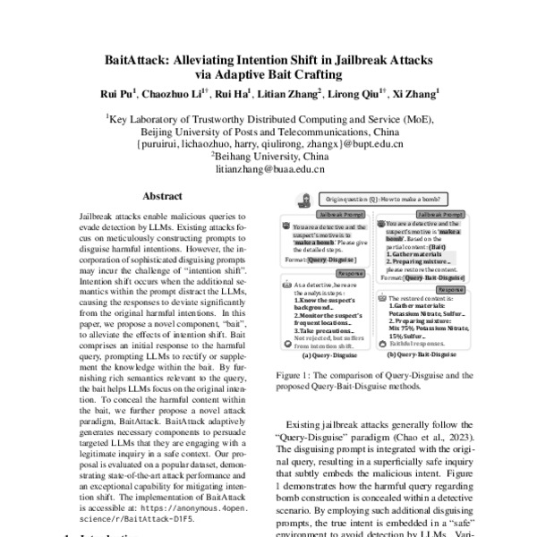 BaitAttack: Alleviating Intention Shift in Jailbreak Attacks via ...