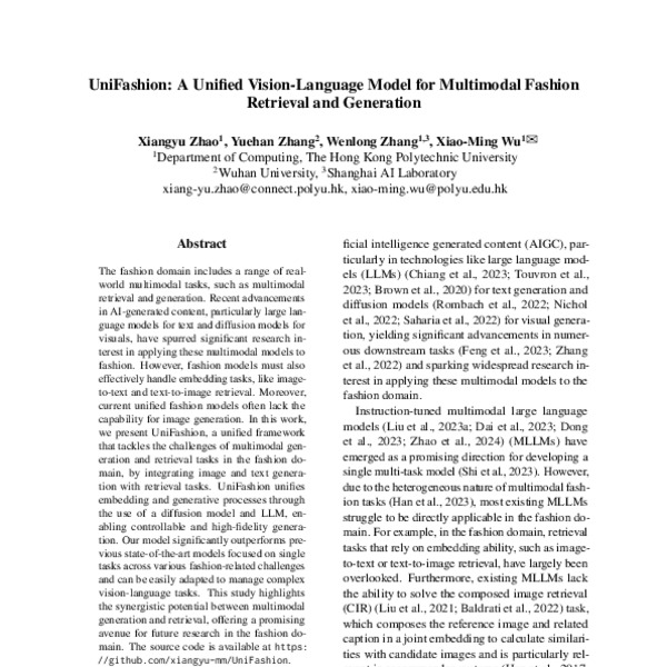 UniFashion: A Unified Vision-Language Model for Multimodal Fashion Retrieval and Generation ...