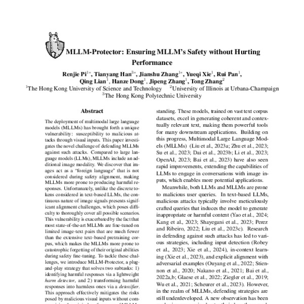 MLLM-Protector: Ensuring MLLM’s Safety without Hurting Performance - ACL Anthology