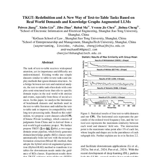 TKGT: Redefinition and A New Way of Text-to-Table Tasks Based on Real World Demands and ...