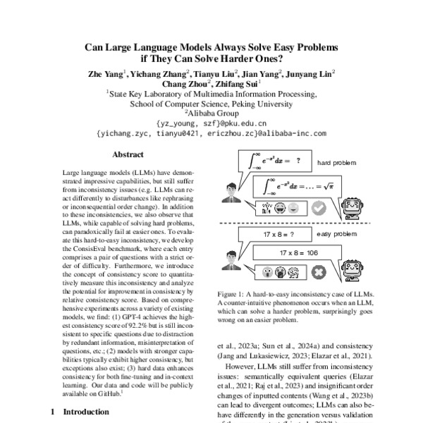 Can Large Language Models Always Solve Easy Problems if They Can Solve ...
