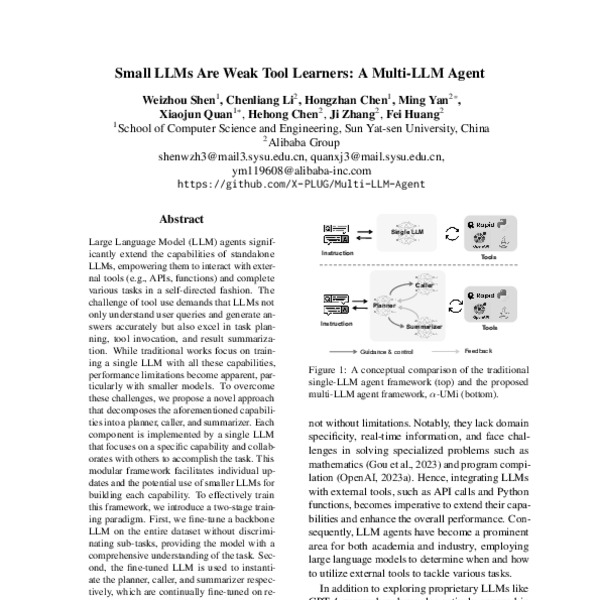 Small LLMs Are Weak Tool Learners: A Multi-LLM Agent - ACL Anthology