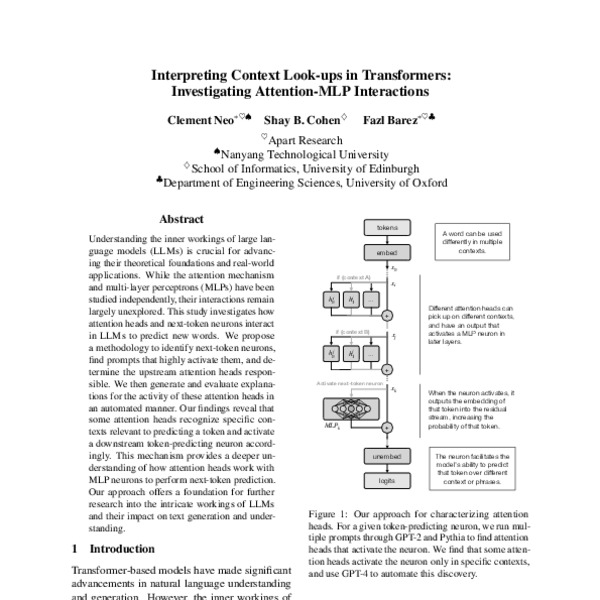 Interpreting Context Look-ups in Transformers: Investigating Attention-MLP Interactions - ACL ...