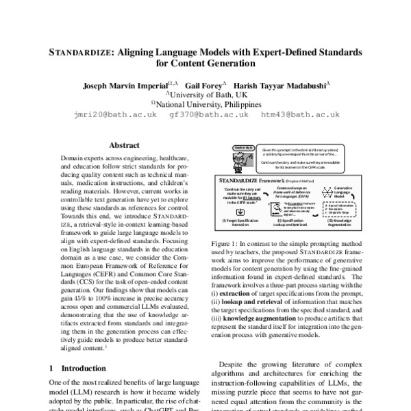 Standardize: Aligning Language Models with Expert-Defined Standards for Content Generation - ACL ...