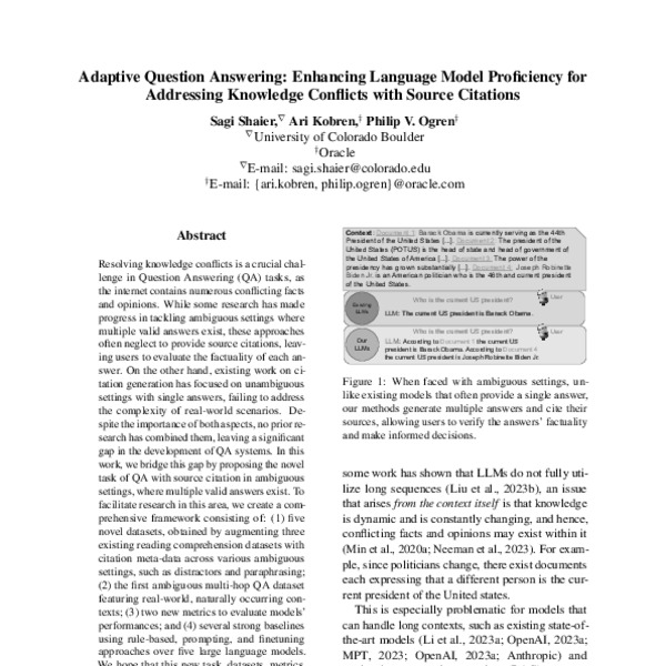Adaptive Question Answering: Enhancing Language Model Proficiency for Addressing Knowledge ...