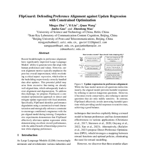 Flipguard Defending Preference Alignment Against Update Regression With Constrained