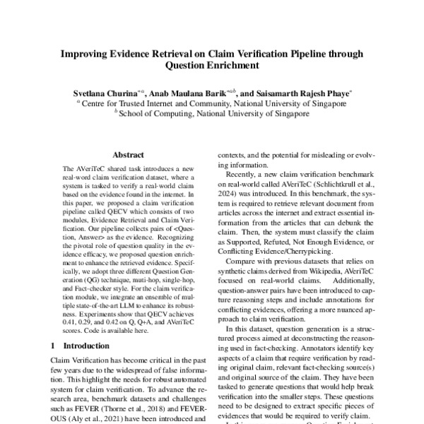 Improving Evidence Retrieval on Claim Verification Pipeline through ...