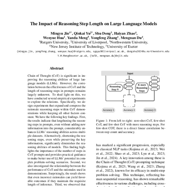 The Impact of Reasoning Step Length on Large Language Models - ACL Anthology