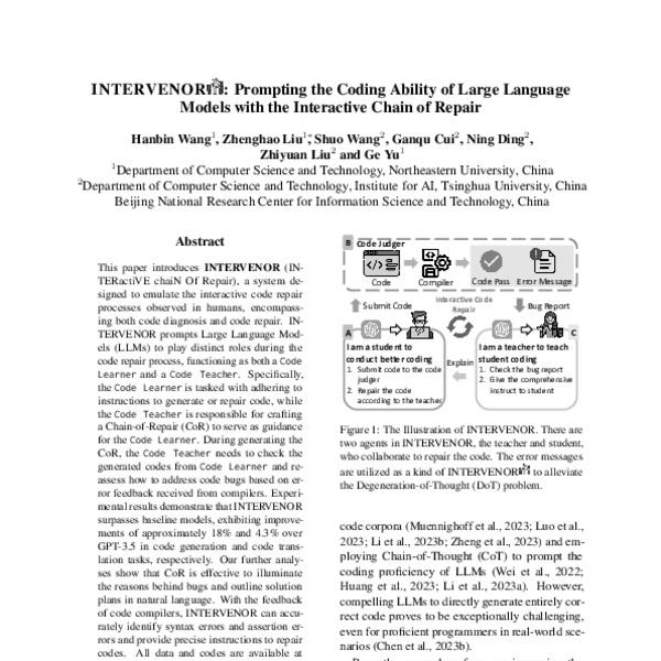 Intervenor Prompting The Coding Ability Of Large Language Models With The Interactive Chain Of