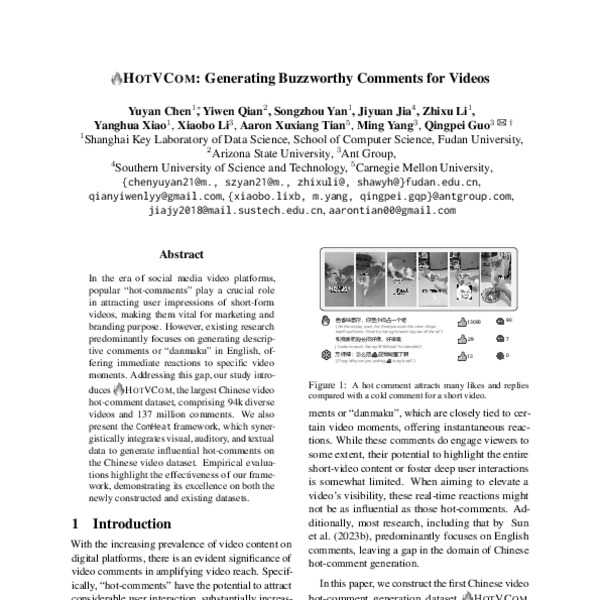 HOTVCOM: Generating Buzzworthy Comments for Videos - ACL Anthology