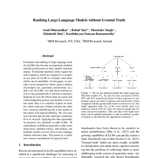Ranking Large Language Models without Ground Truth - ACL Anthology