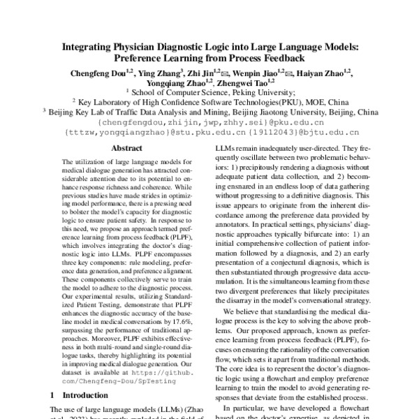 Integrating Physician Diagnostic Logic into Large Language Models: Preference Learning from ...