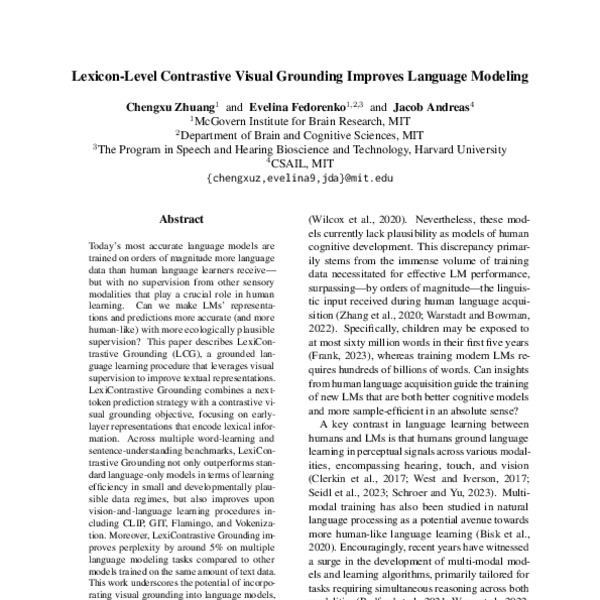 Lexicon-Level Contrastive Visual-Grounding Improves Language Modeling - ACL Anthology