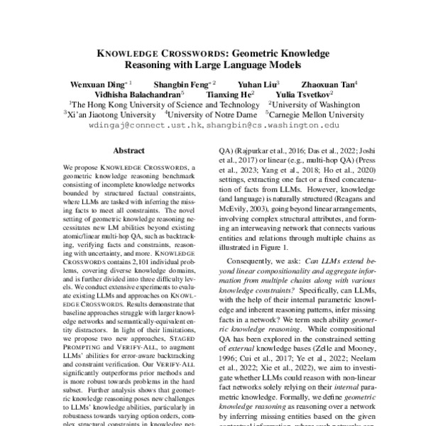 Knowledge Crosswords: Geometric Knowledge Reasoning with Large Language Models - ACL Anthology