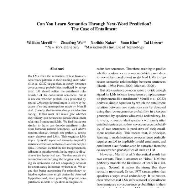 Can You Learn Semantics Through Next-Word Prediction? The Case of ...