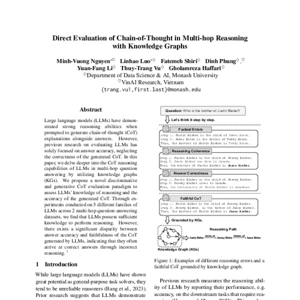 Direct Evaluation of Chain-of-Thought in Multi-hop Reasoning with ...