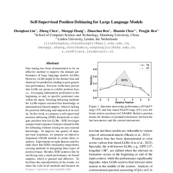 Self-Supervised Position Debiasing for Large Language Models - ACL Anthology