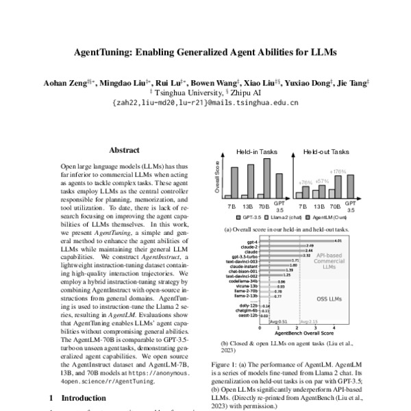 AgentTuning: Enabling Generalized Agent Abilities for LLMs - ACL Anthology