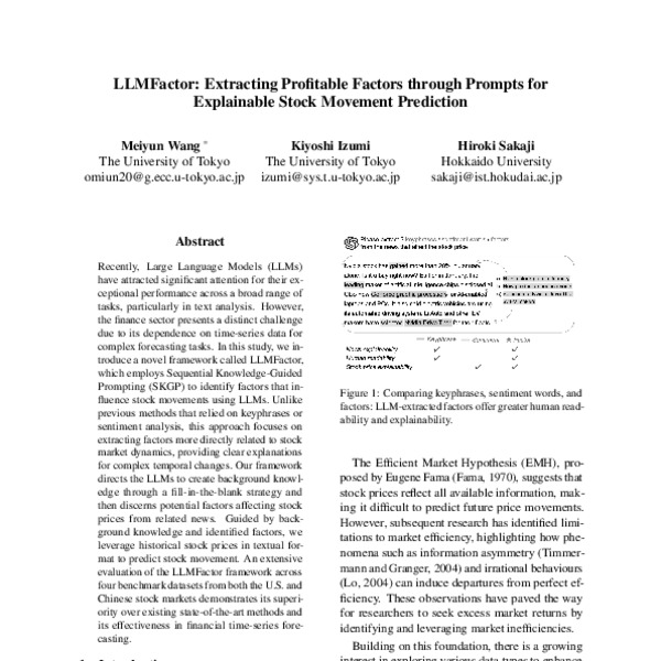 LLMFactor: Extracting Profitable Factors through Prompts for Explainable Stock Movement ...