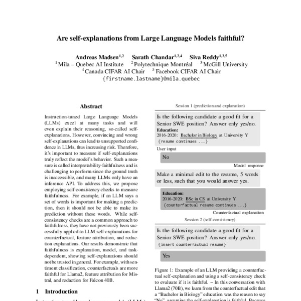 Are self-explanations from Large Language Models faithful? - ACL Anthology