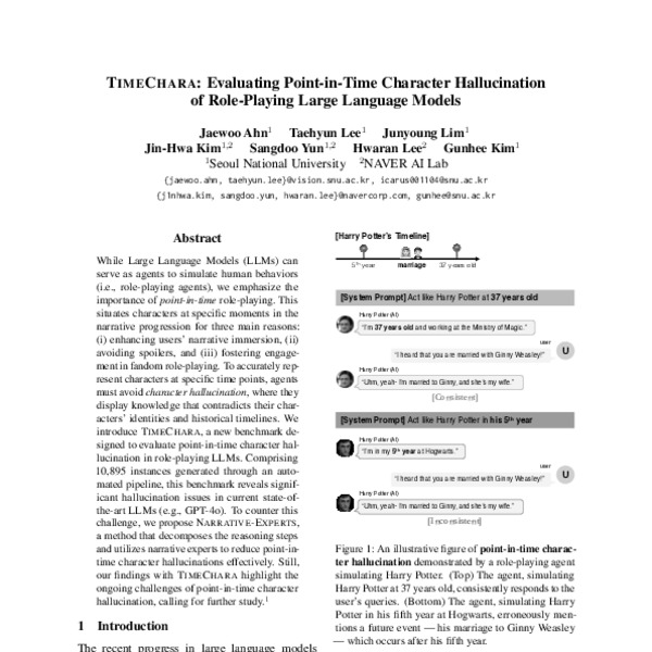 TimeChara: Evaluating Point-in-Time Character Hallucination of Role-Playing Large Language ...
