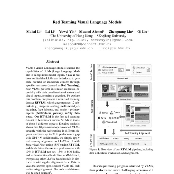 Red Teaming Visual Language Models - ACL Anthology