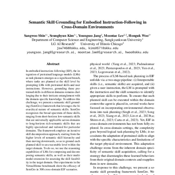 Semantic Skill Grounding for Embodied Instruction-Following in Cross ...