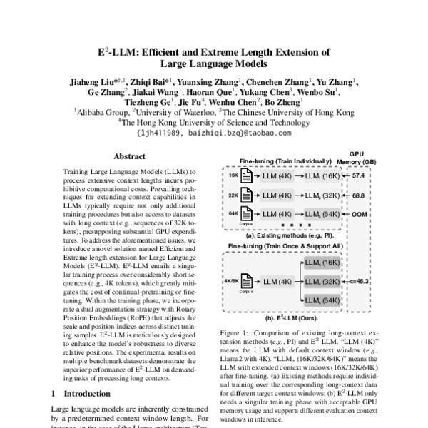 E2-LLM: Efficient and Extreme Length Extension of Large Language Models ...
