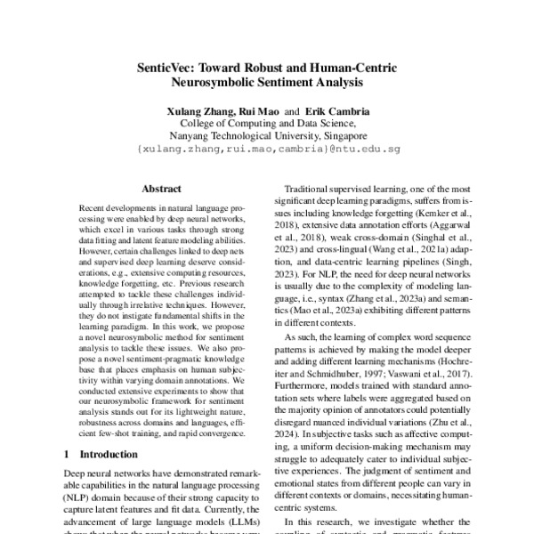 SenticVec: Toward Robust and Human-Centric Neurosymbolic Sentiment Analysis - ACL Anthology