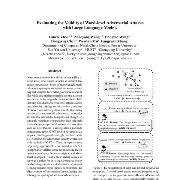 Evaluating the Validity of Word-level Adversarial Attacks with Large Language Models - ACL Anthology