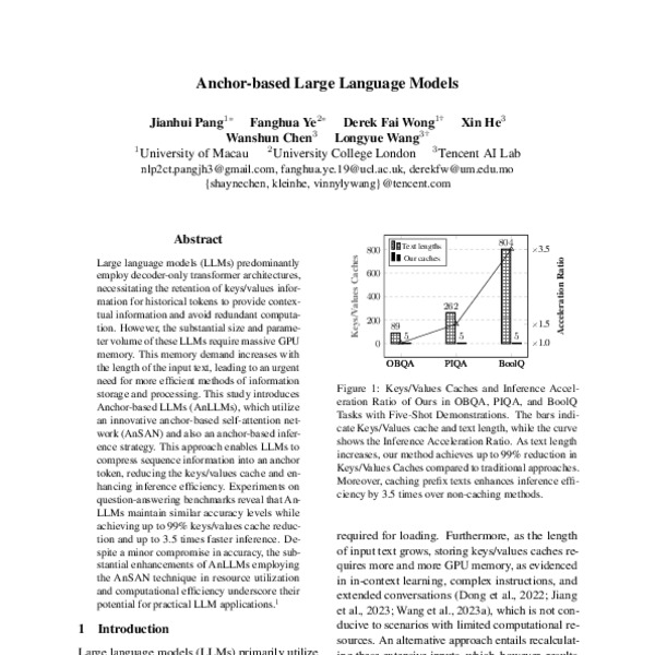 Anchor-based Large Language Models - ACL Anthology