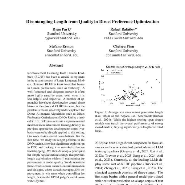 Disentangling Length from Quality in Direct Preference Optimization - ACL Anthology