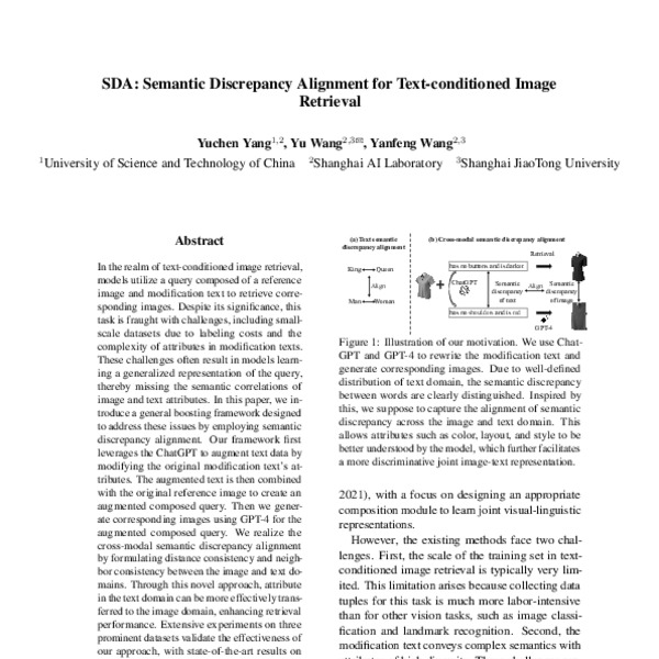 SDA: Semantic Discrepancy Alignment for Text-conditioned Image Retrieval - ACL Anthology