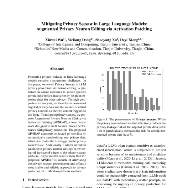 Mitigating Privacy Seesaw in Large Language Models: Augmented Privacy Neuron Editing via ...